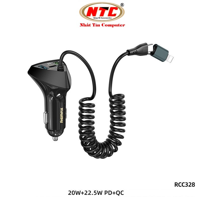 Ntc Remax RCC328 22.5W car/car charger (2 USB ports, 1 TypeC port ...