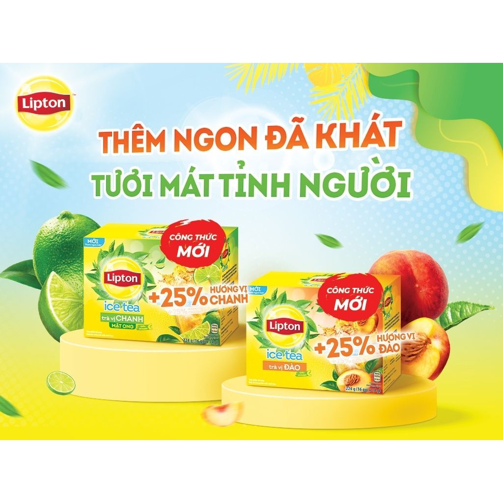 Lipton Ice Tea lemon / peach flavor 224g (16 packs x14g) | Shopee ...
