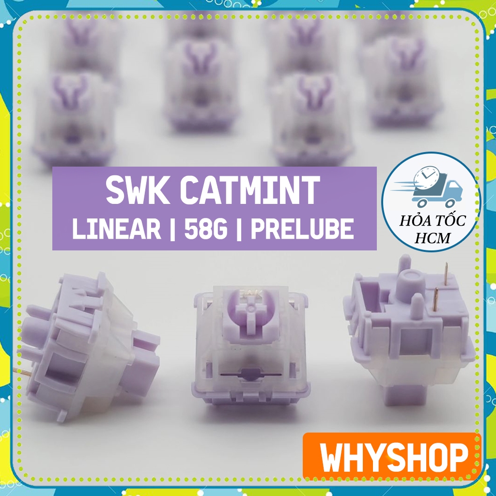 Switch SWK Catmint | Linear 50g/62g Genuine prelube mechanical keyboard ...