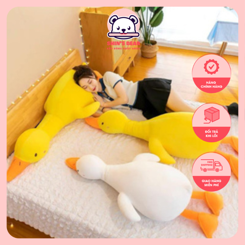 Cute Cute Yellow Duck White Duck Teddy Bear, Long Neck Lying Yellow ...