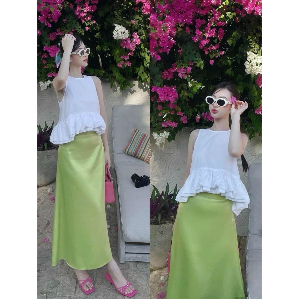 Lovely Summer Outing Dress Set With short sleeve Duckweed Shirt With 2 ...