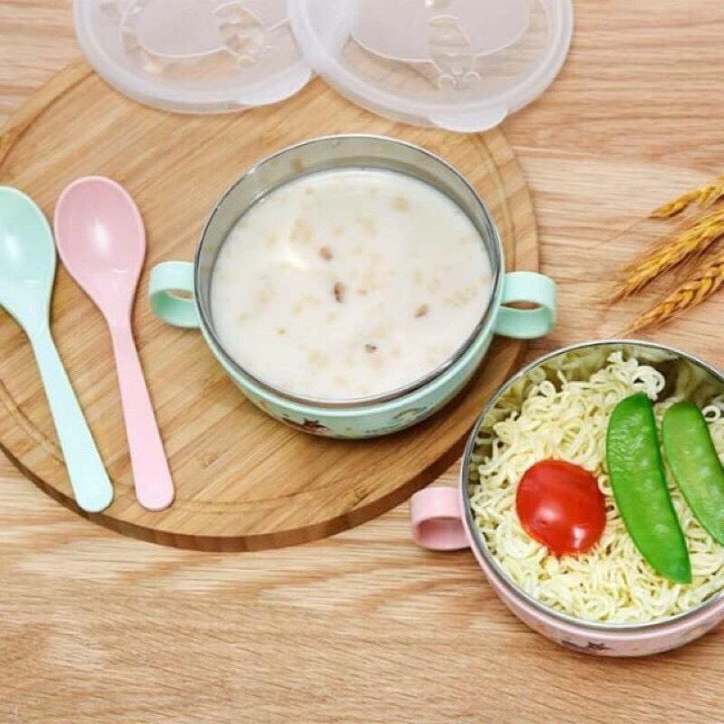 Japanese stainless steel core weaning bowl, thermos weaning bowl with ...