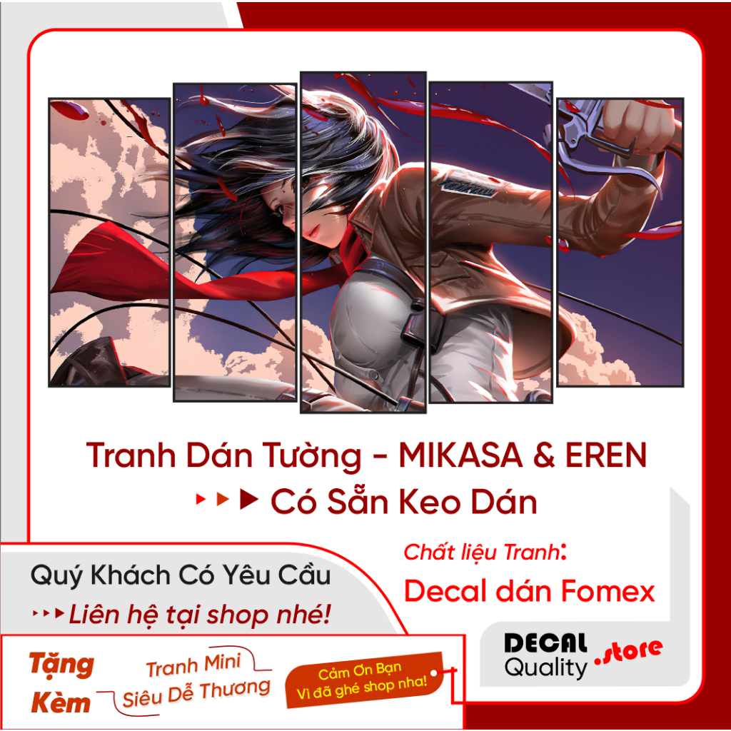 Anime Wall Painting Attack On Titan Characters Eren And Mikasa ...