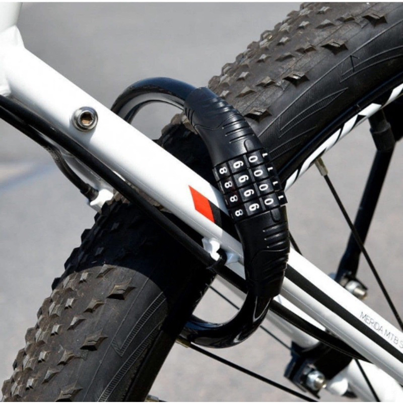 30cm anti-theft bicycle lock with 4-digit password and anti-cut steel ...