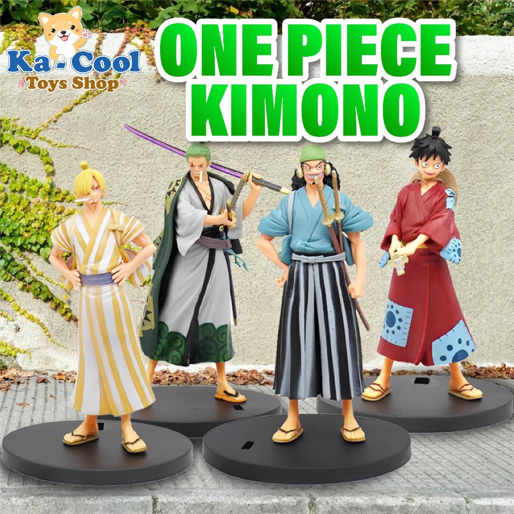 One-piece Kimonoo Samurai Luffy, Zoro, Sanji Wano, Usopp Model 18cm ...