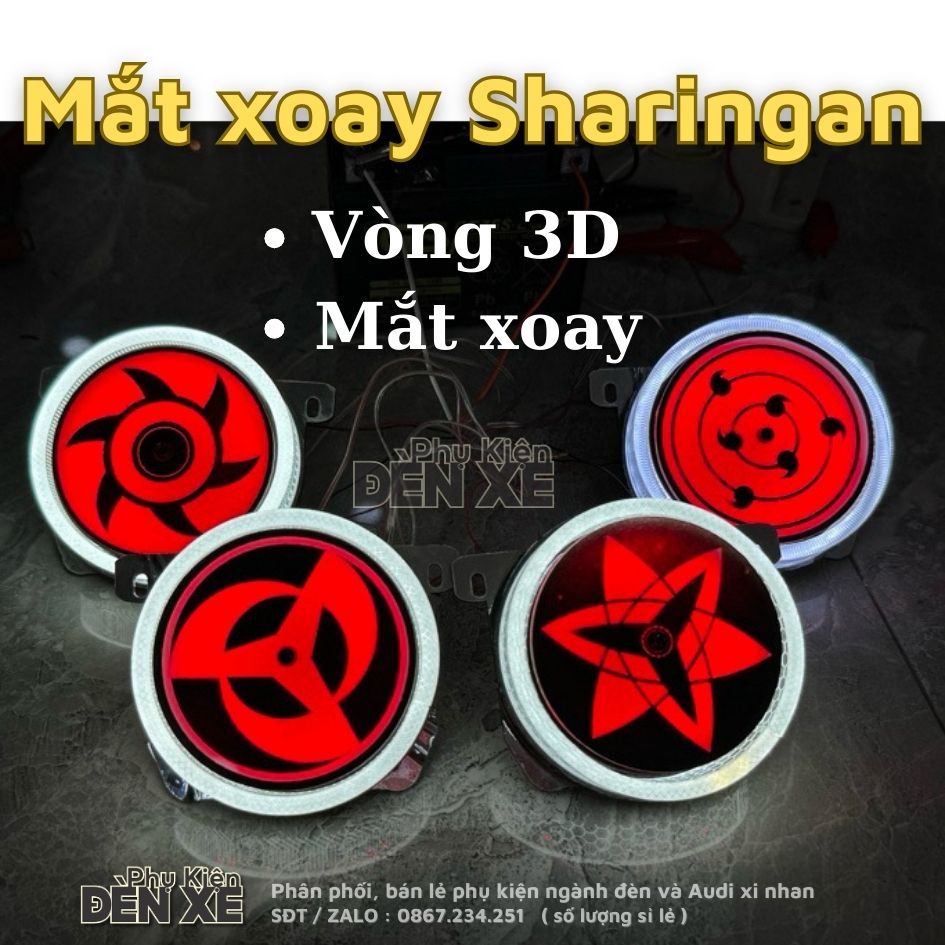 Sharingan Rotating Eye Light And 3D Motorcycle Degree Ring | Shopee ...