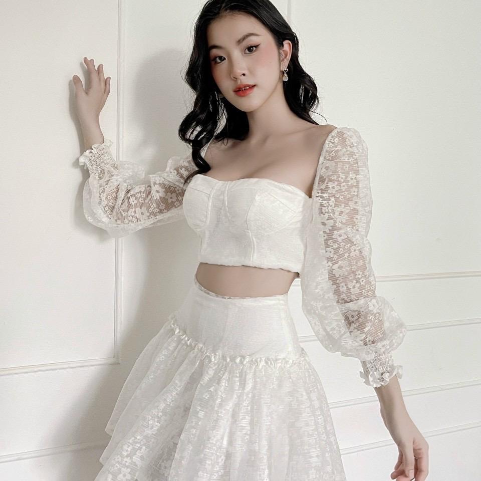 Anas clothing A94_Party dress, long-sleeved lace dress, youthful and ...