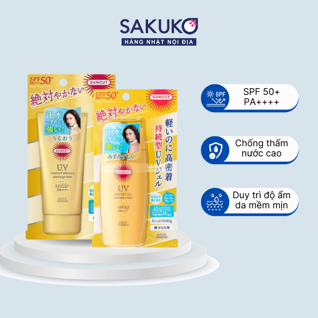 Suncut UV PERFECT SUPER WATER PROOF SPF50+/PA++++ KOSE SAKUKO gel & Japanese domestic SUPER ...