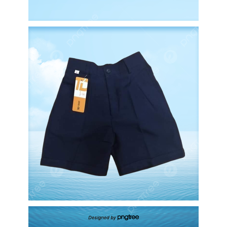 Student short shorts with front zipper and elastic waist at the back ...