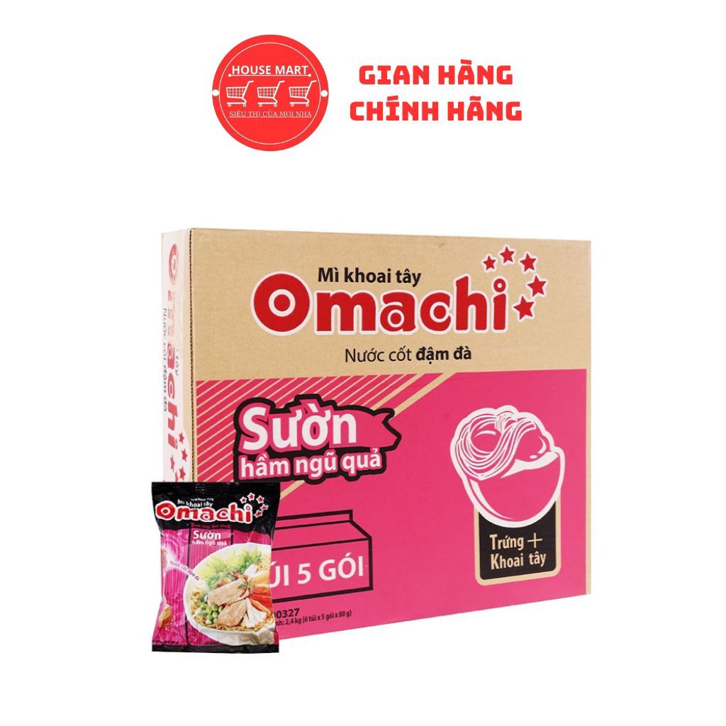 Carton of 30 packs of Omachi Noodles with Stewed Ribs and Five Fruits ...