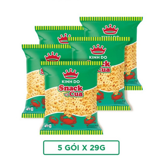 Combo of 5 packs of Kinh Do crab flavored snacks (29g pack) | Shopee ...