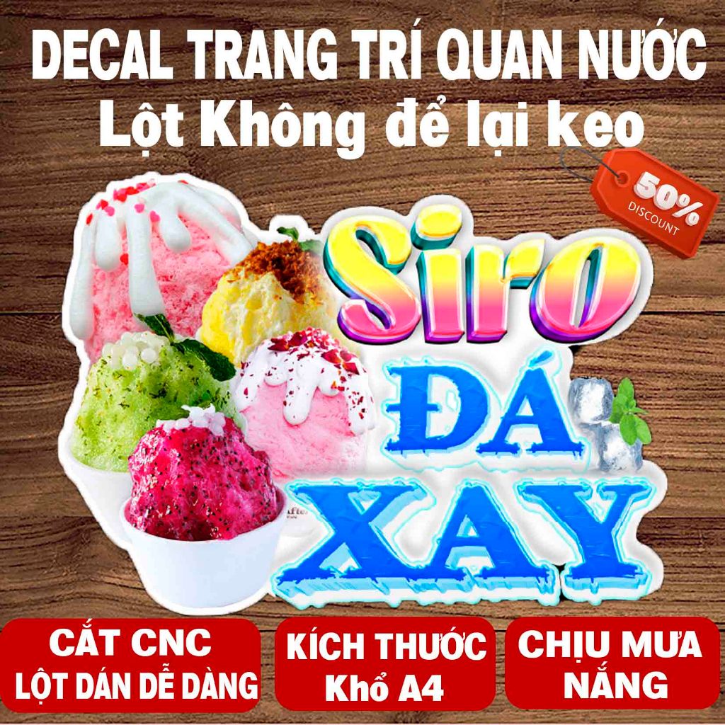 Siro BLENDED ICE Decal to decorate cafes, walls, durable, beautiful ...