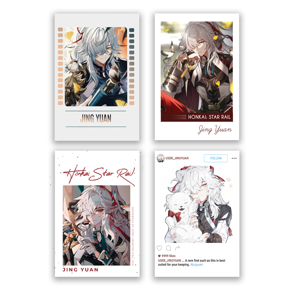 Pack of 4 pola cards of JingYuan character game Honkai Star Rail ...