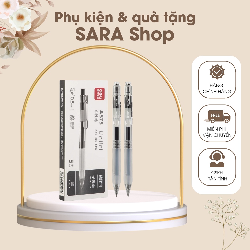 Deli A122 gel Pen Small Nib 0.35mm - Black Ink, Even Ink, Small Nib ...