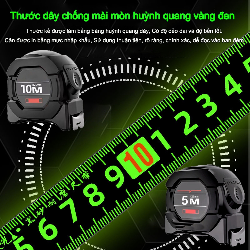 Fluorescent Ruler Steel Tape Measure Thickening and Abrasion Resistant ...