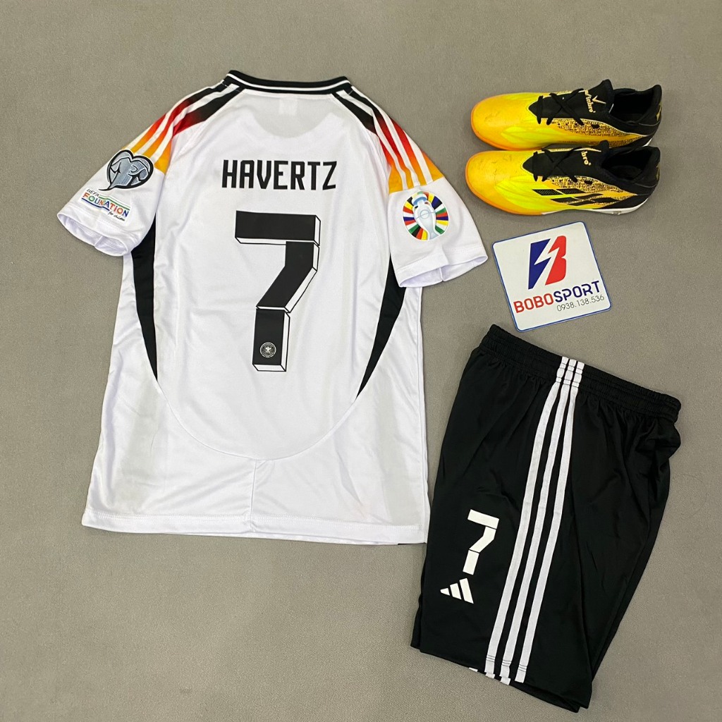 Germany white Euro2024 football kit with HAVERTZ number 7 printed ...