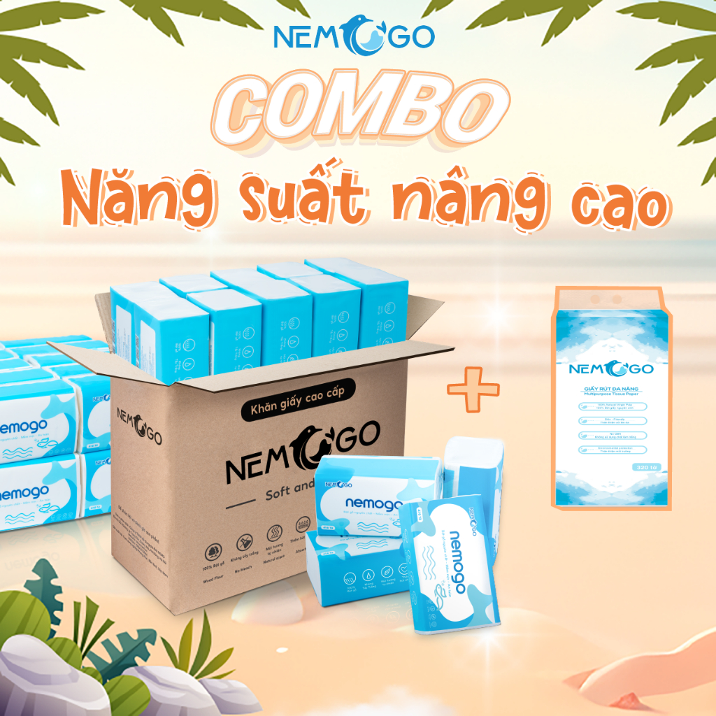 Advanced Productivity Combo: Carton Of 20 Nemogo Tissue Paper Packs ...