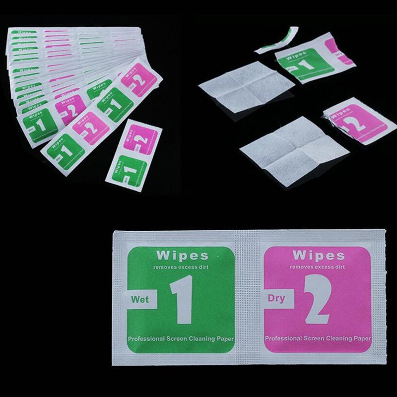 Combo of 100 Sets - Phone - Tablet Screen Cleaning Pads (1 Dry Pad - 1 ...