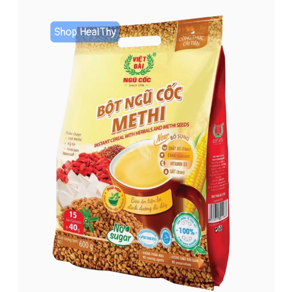 Viet Dai Methi Cereal Powder Bag 600g (40gr x 15 packs ) | Shopee ...