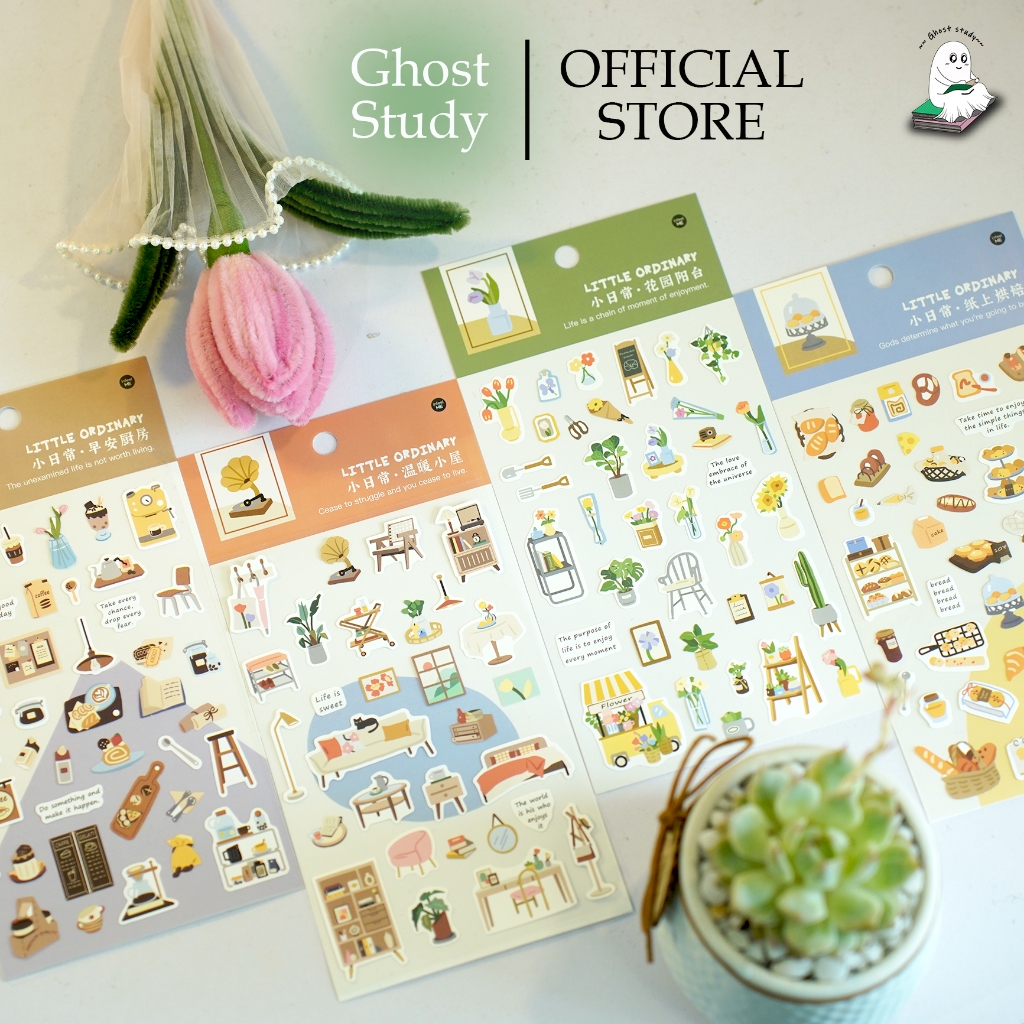 Sticker Little Ordinary cute Korean style planner diary decoration stickers Ghost Study | Shopee ...