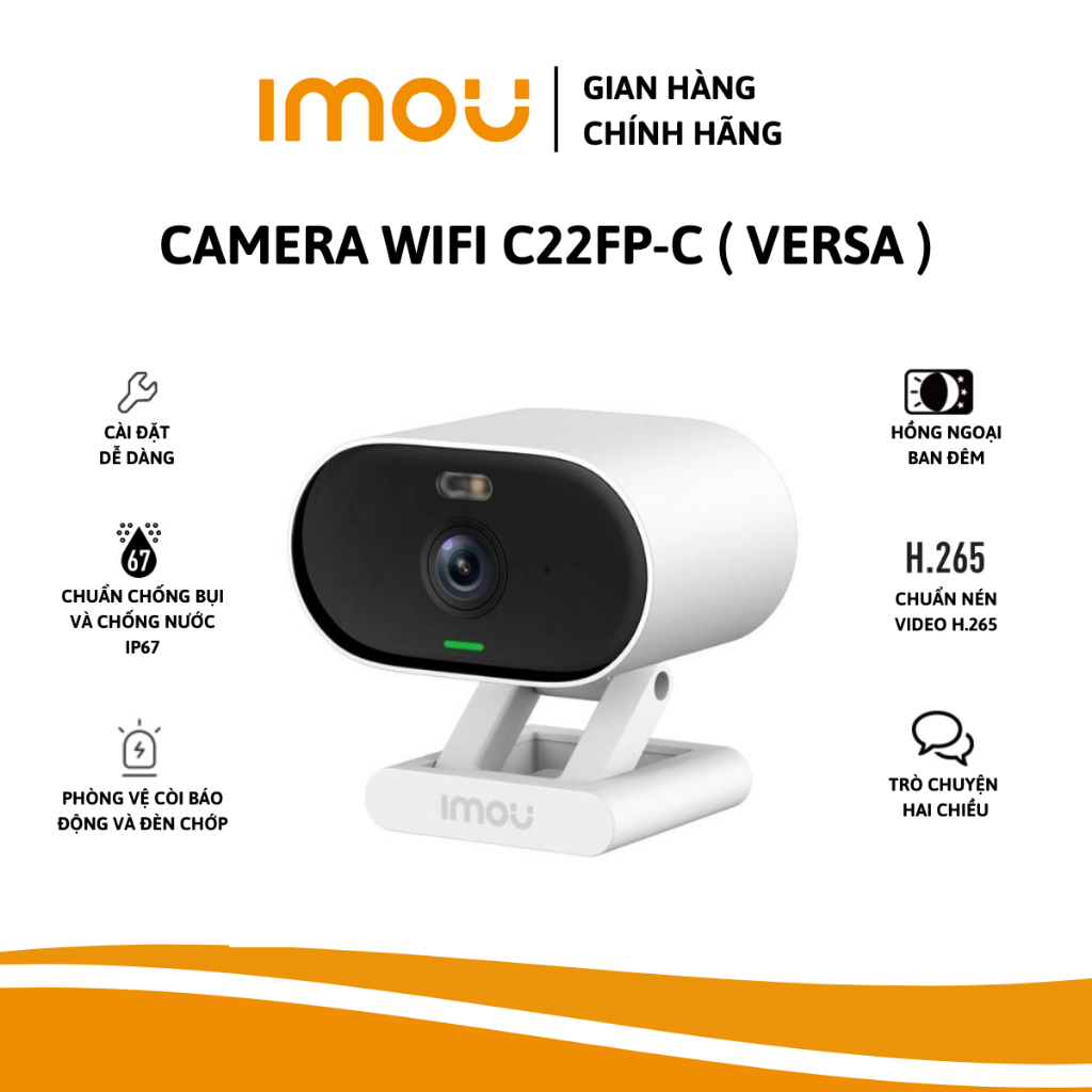 IMOU VERSA C22FP Wifi Camera 2MP 1080P Full HD indoor and outdoor siren ...