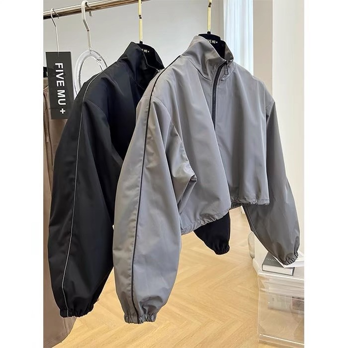 Super cute 2-layer crop top women's windbreaker, crt windbreaker with ...
