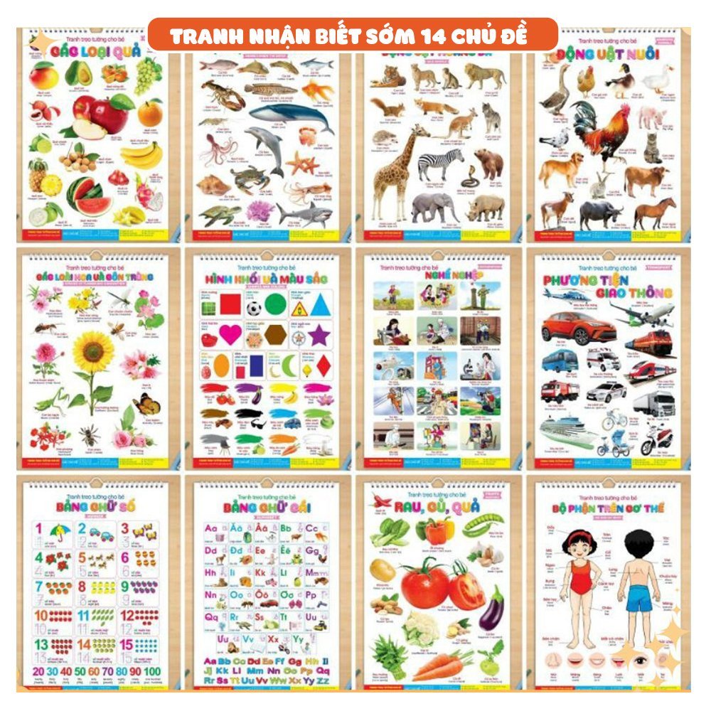 Wall paintings with 14 encyclopedia themes about the world for children ...