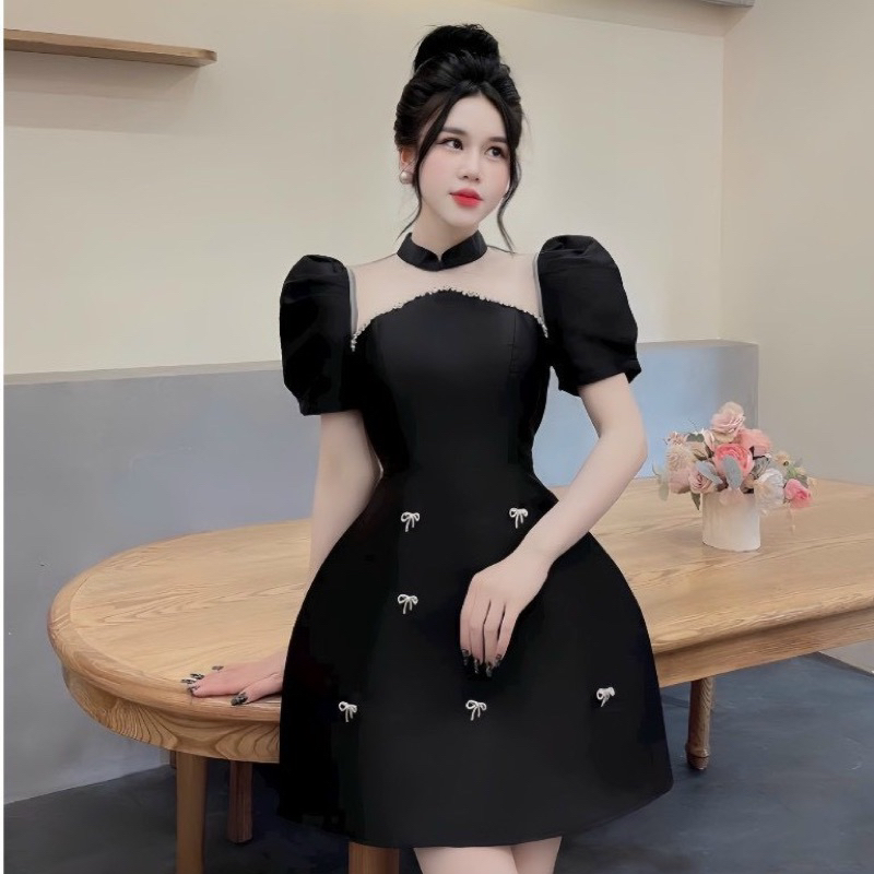 Women's Fashion Dress To Wear Out With Mesh tapta Fabric Attached To ...