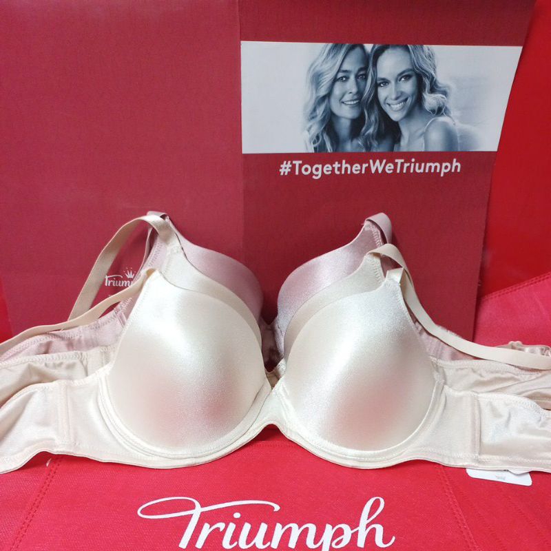 Triumph MAXIMIZER 039 MTV02 bra with thick foam underwire to lift the chest in skin color, light ...
