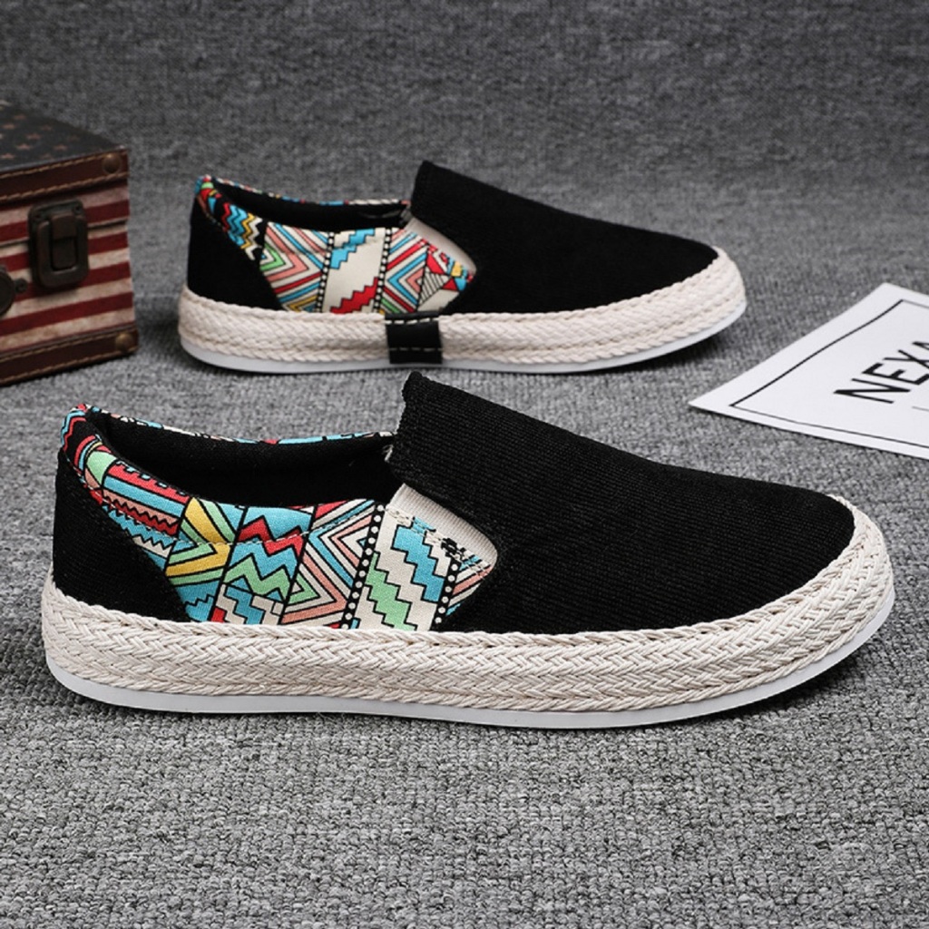 Men's loafers - Men's woven fabric sneakers with unique patterns LH20 ...