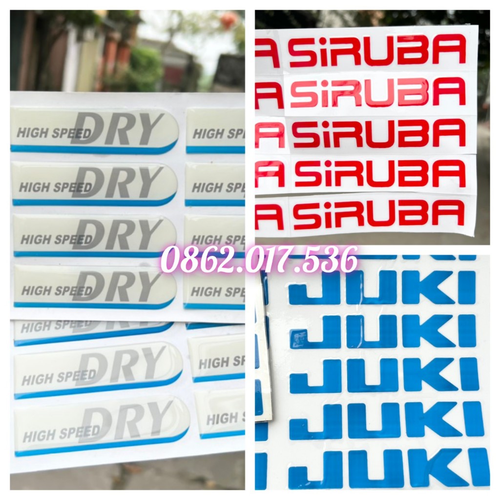 Decan Stickers Letters DRY, JUKI, SIRUBAR Used To Refurbish The Machine ...