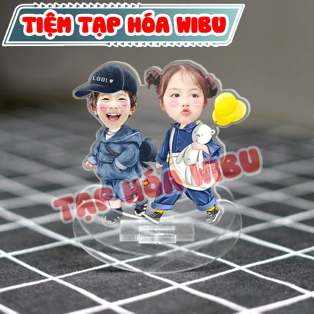 Acrylic Swinging Standee Printed on Demand Cute Chibi Face Collage ...