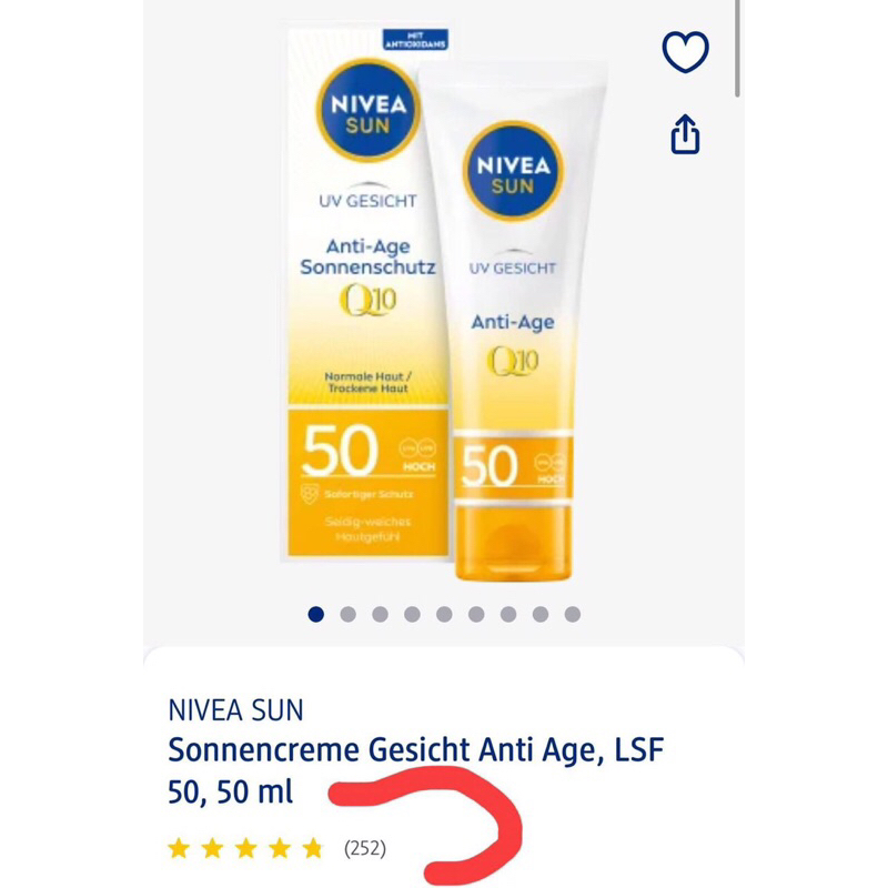 Nivea ANTI-AGE SUN UV Q10 ANTI-Aging Sunscreen For Face, Neck And Chest ...