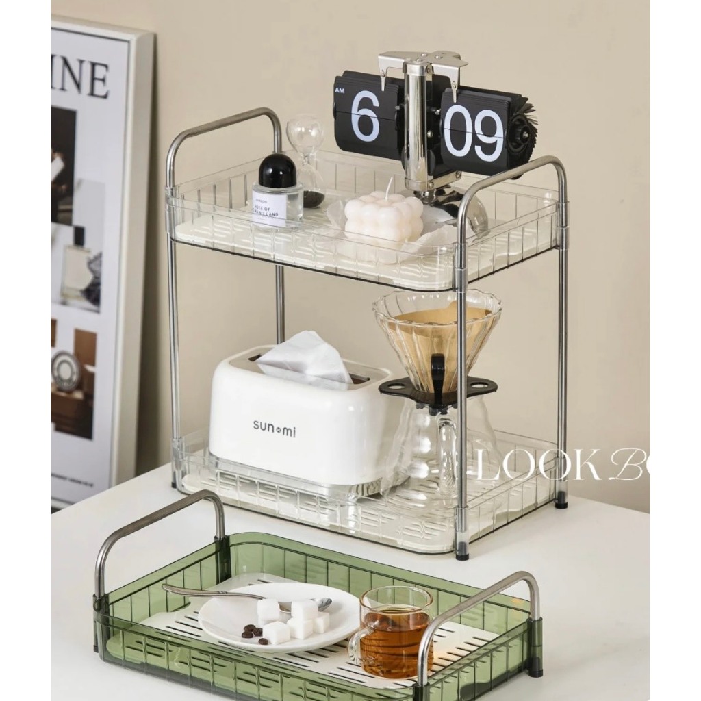 2-storey Multi-Purpose Shelf, Transparent Premium Cup Holder (vip Tea ...