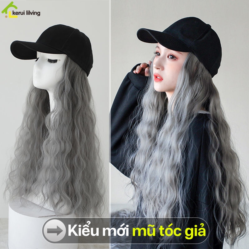 DION women's wig cap, colorful wavy women's wig head, Korean fashion ...