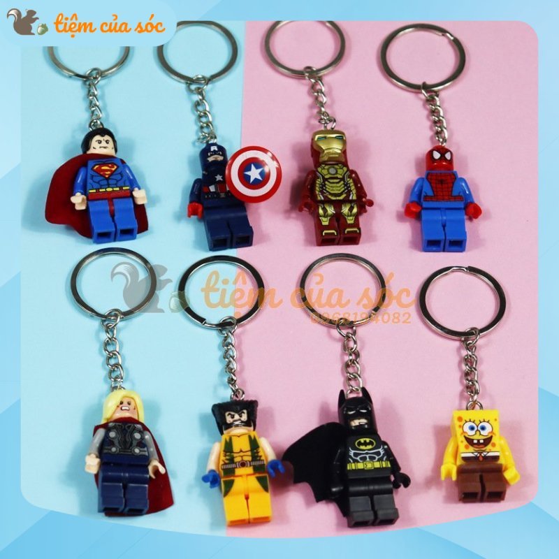Lego keychain iron man batman superman spider man thor werewolf ...