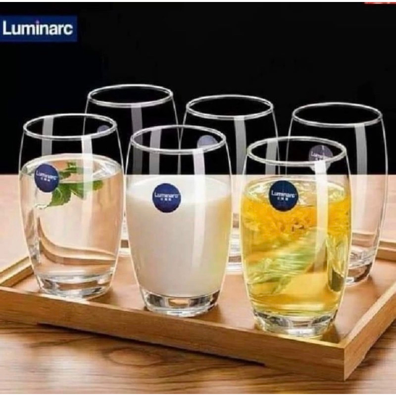 Set of 6 genuine Luminarc glass cups 350ml | Shopee Philippines