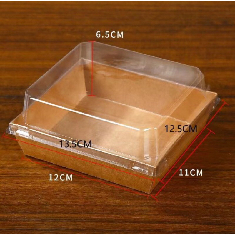 Kraft paper box with clear lid set /50 boxes | Shopee Philippines