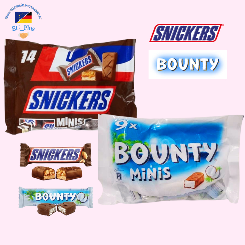 Bounty coconut chocolate candy 275g, Snickers peanut filling - DOMESTIC ...