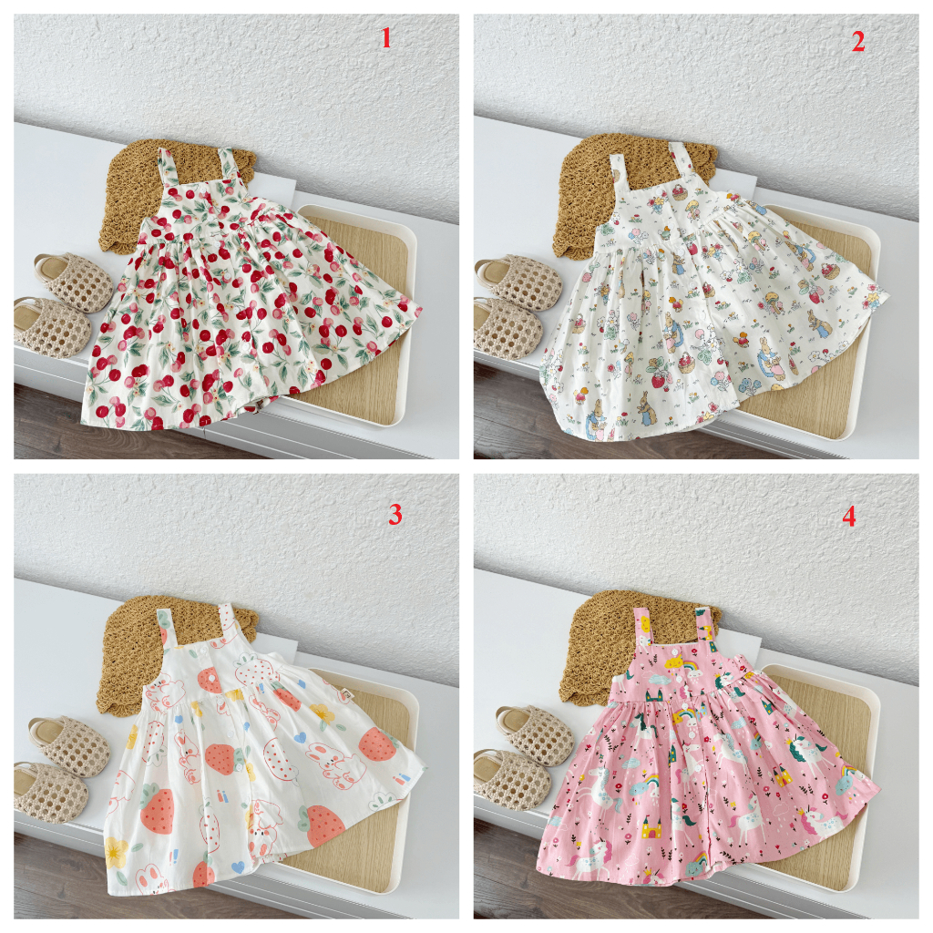 Lovely spaghetti straps dress with soft raw material spread with ...