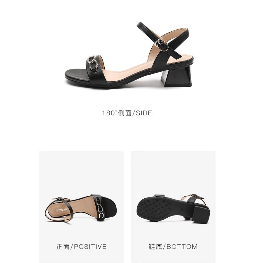 Genuine Dusto open-toe high heels with 5cm square heel | Shopee Philippines