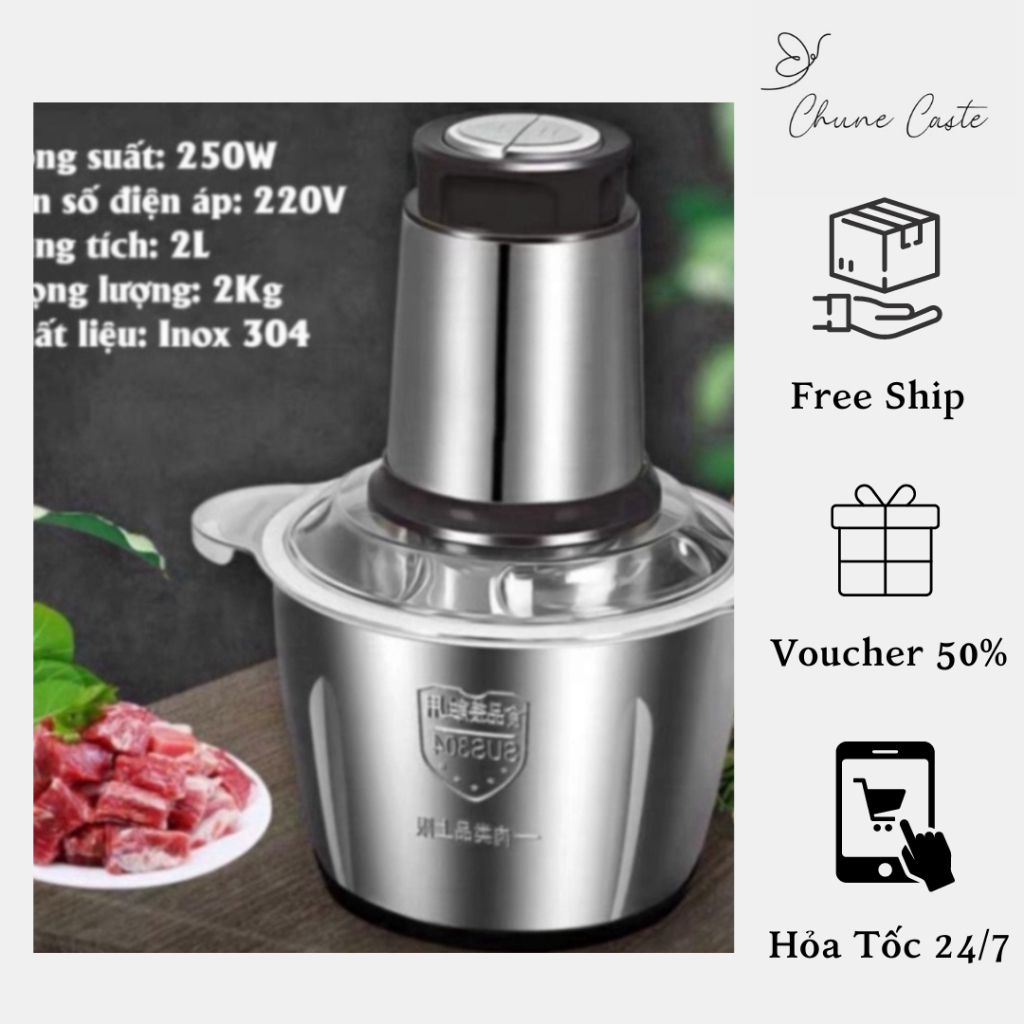 Multi-purpose 304 stainless steel meat grinder with 4 blades, 2500w capacity, super strong, easy ...