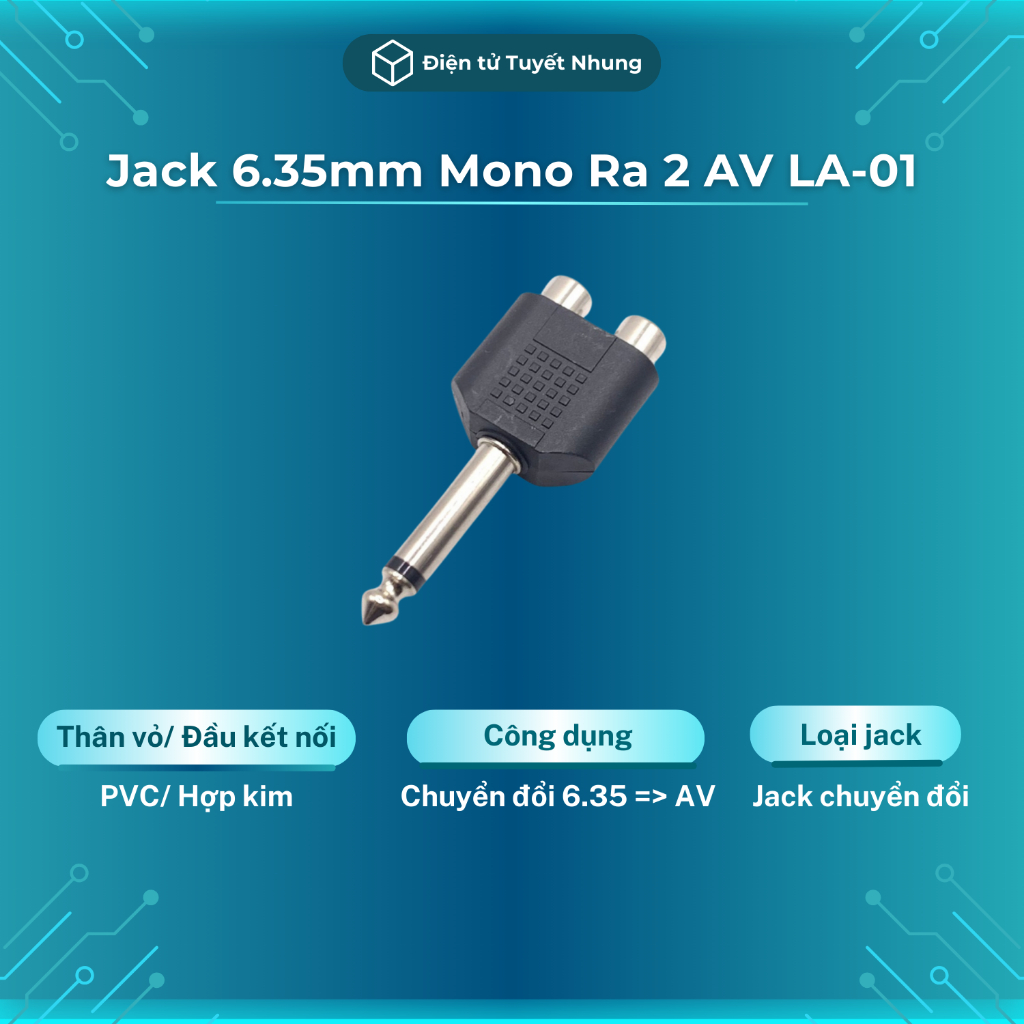 6mm Jack to 2 AV LA-01 - Jack 6mm Mono to 2 Lotus Negative BH Error 1-1 ...