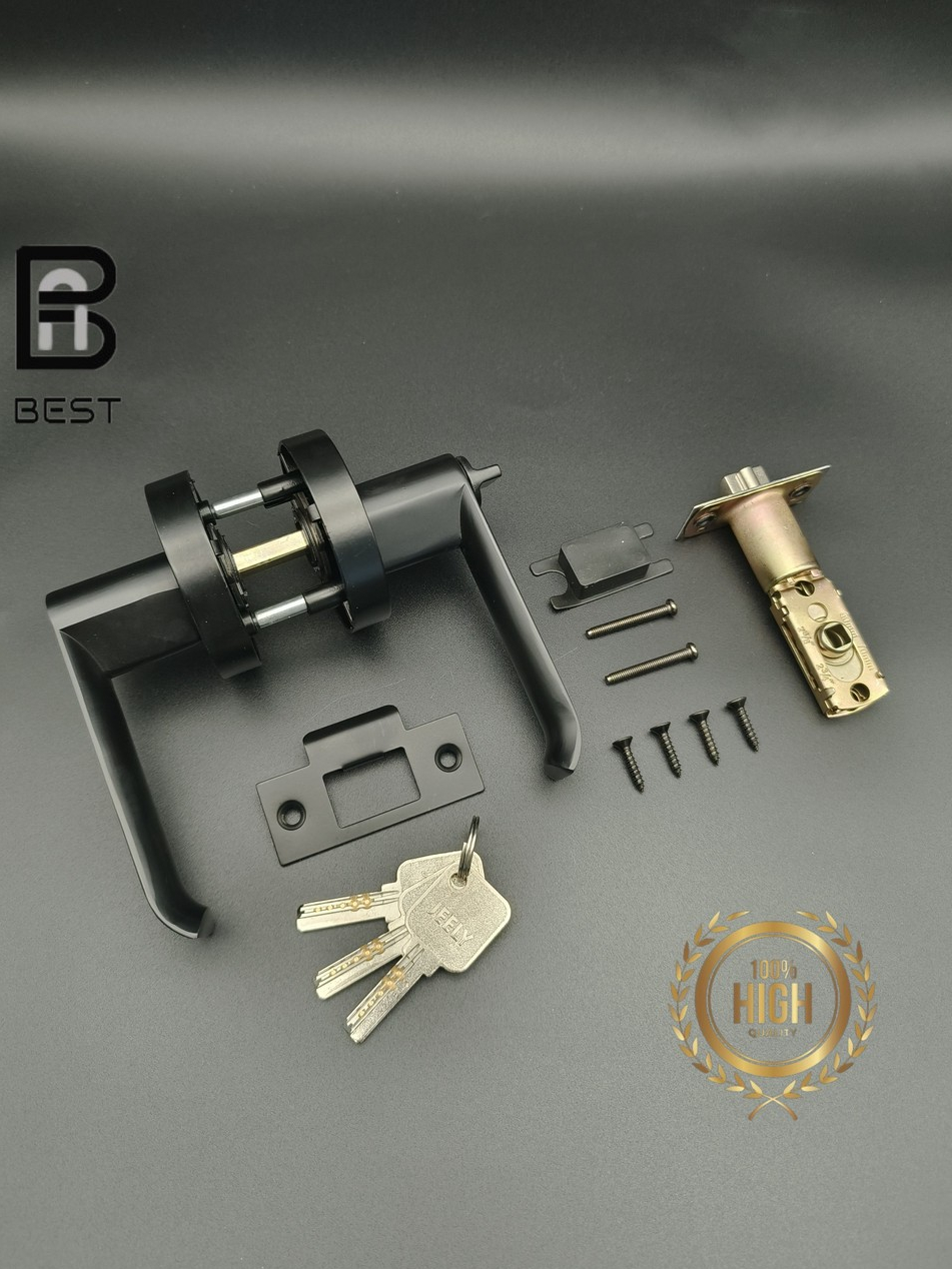 Super nice black lock for doors, round black lever lock | Shopee ...