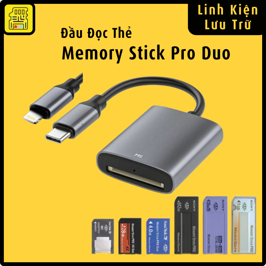 Sony Memory Stick Pro Duo Card Reader For iPhone 6-14, Type C android ...