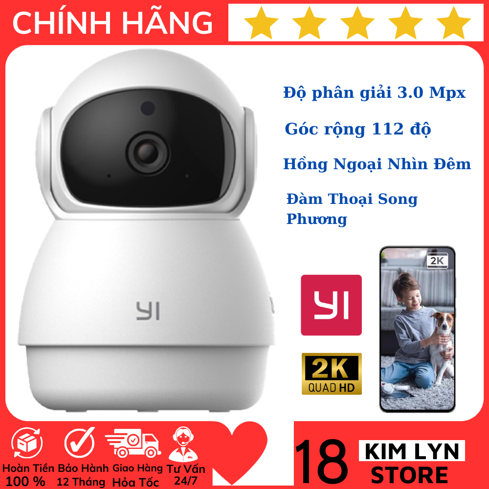 Yi Dome Guard 3MP Wireless Wifi Camera, Home Security Camera, Talk ...