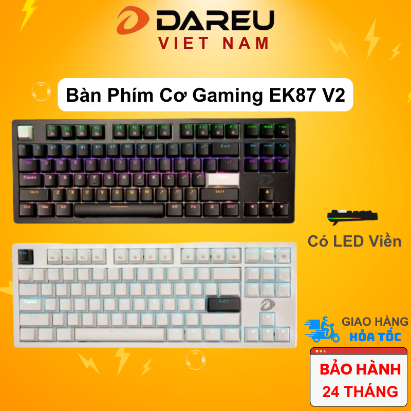DAREU EK87 V2 Mechanical Gaming Keyboard White / Black (Blue/ Brown ...