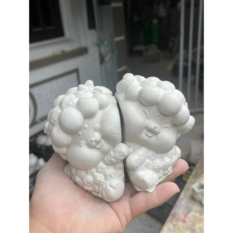 (With Color Included) bag Pairs Of Plaster Statues Uncolored Cute For ...