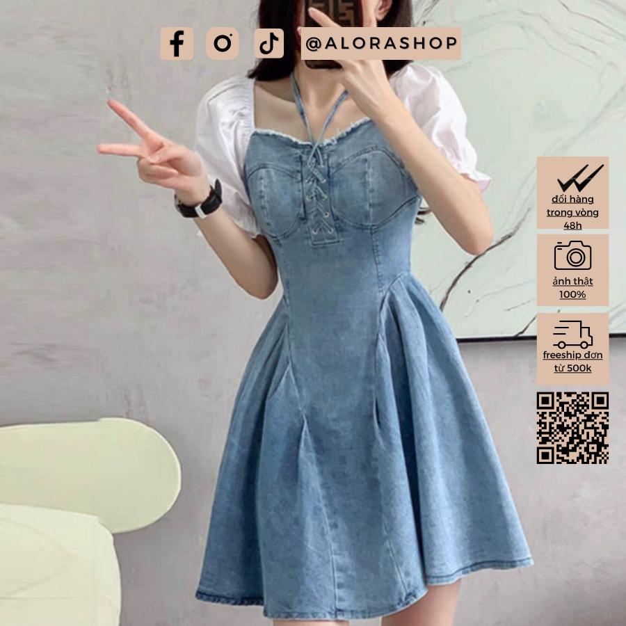 Alora women's square neck cows dress with white hand flared shape ...