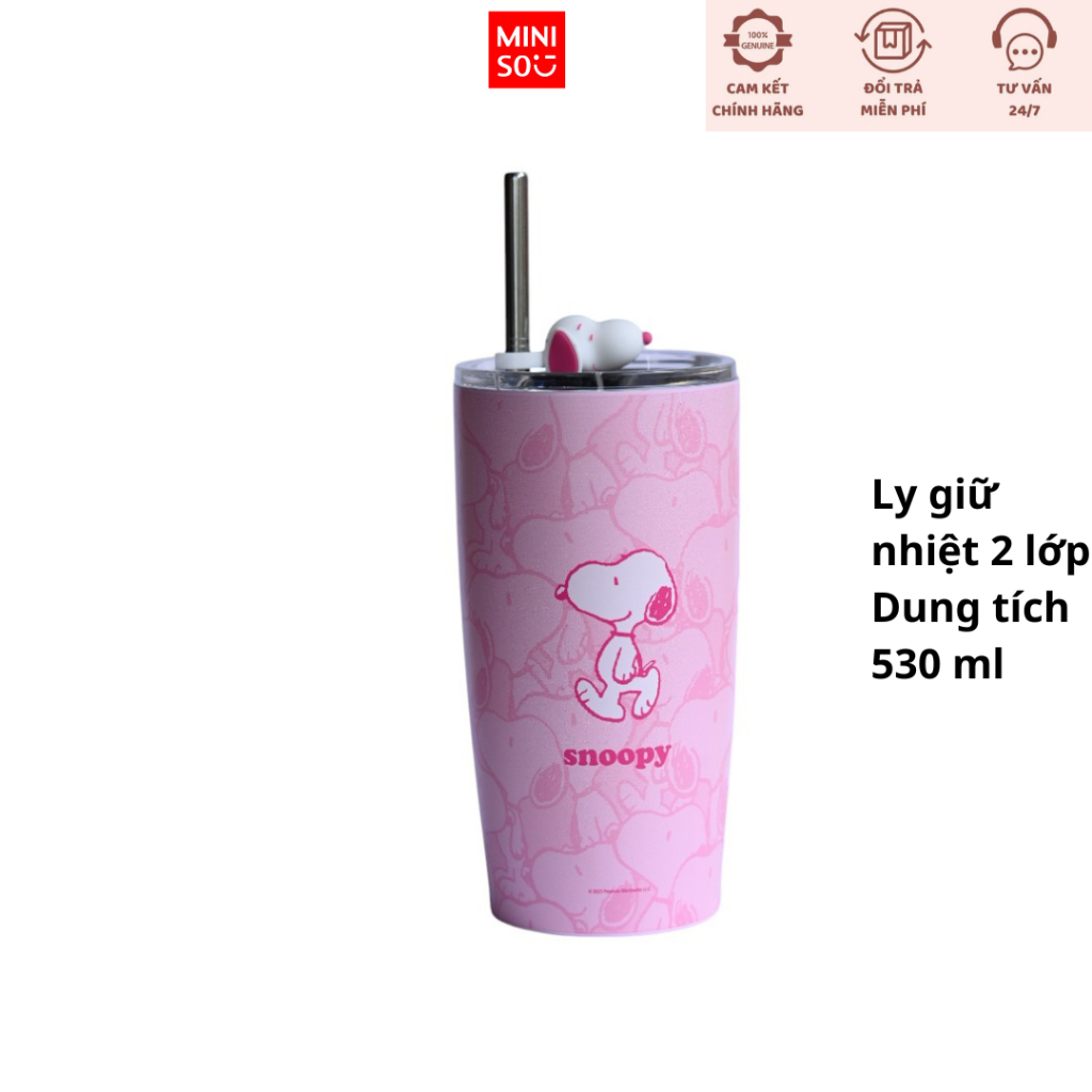 High-grade 2-layer heat-retaining cup inox 304 snoopy genuine Miniso 530ml | Shopee Philippines